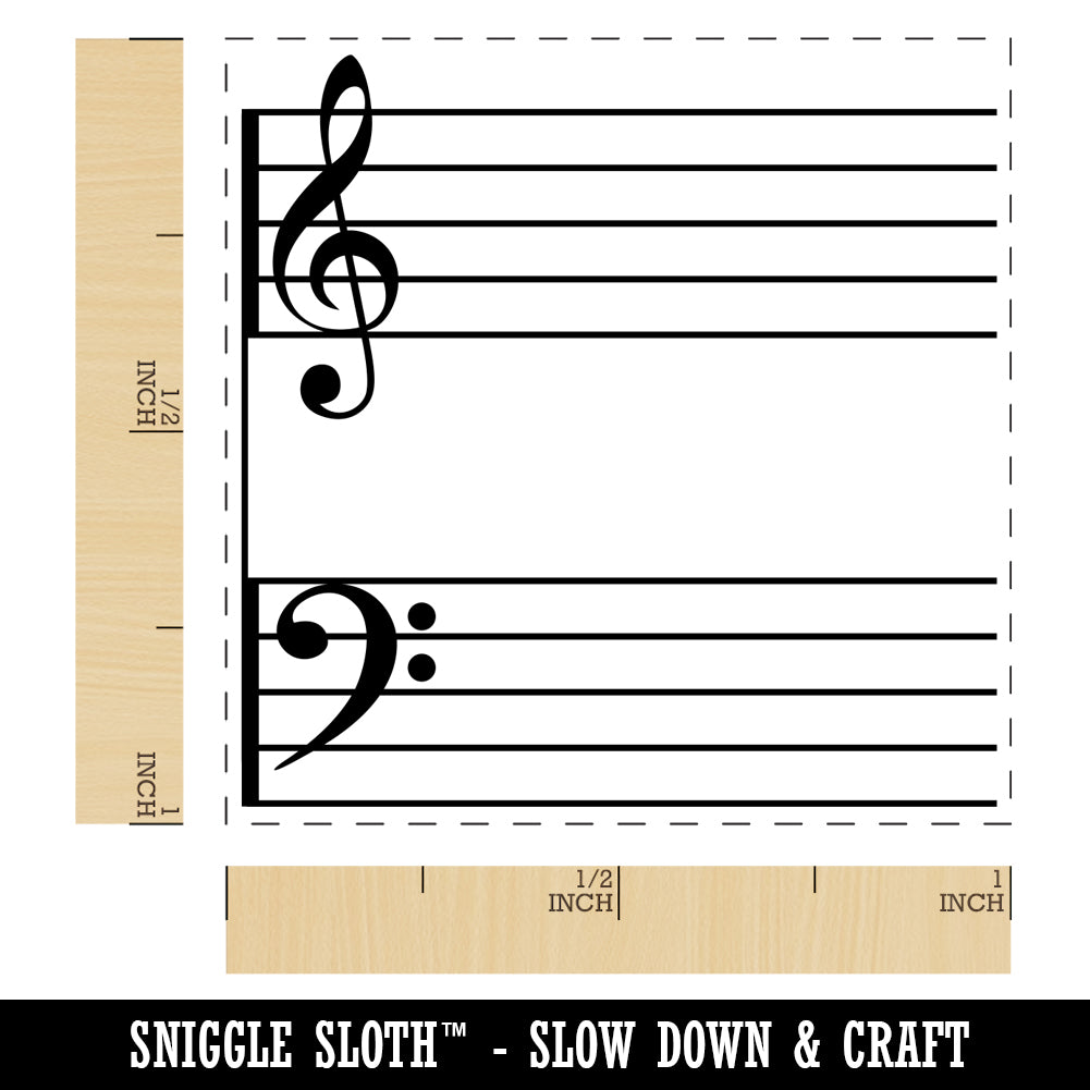 Music Staff Treble and Bass Clef Self-Inking Rubber Stamp Ink Stamper ...