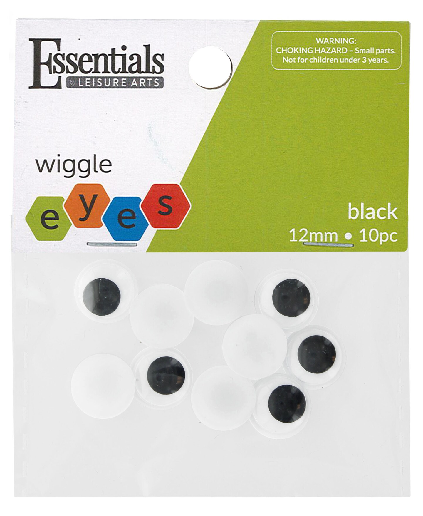 Essentials By Leisure Arts Eyes Paste On Moveable 12Mm Black 10Pc ...
