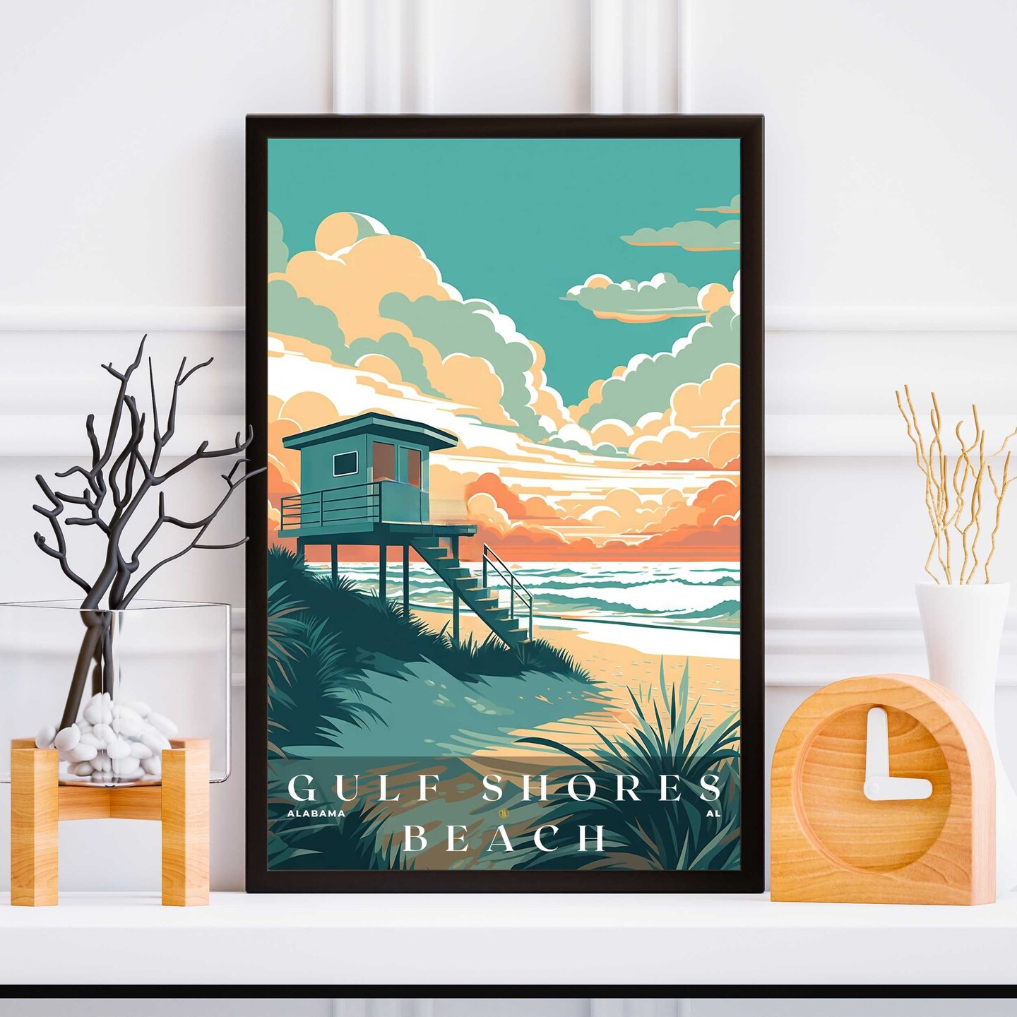 Gulf Shores Beach Poster, Travel Art, Office Poster, Home Decor ...