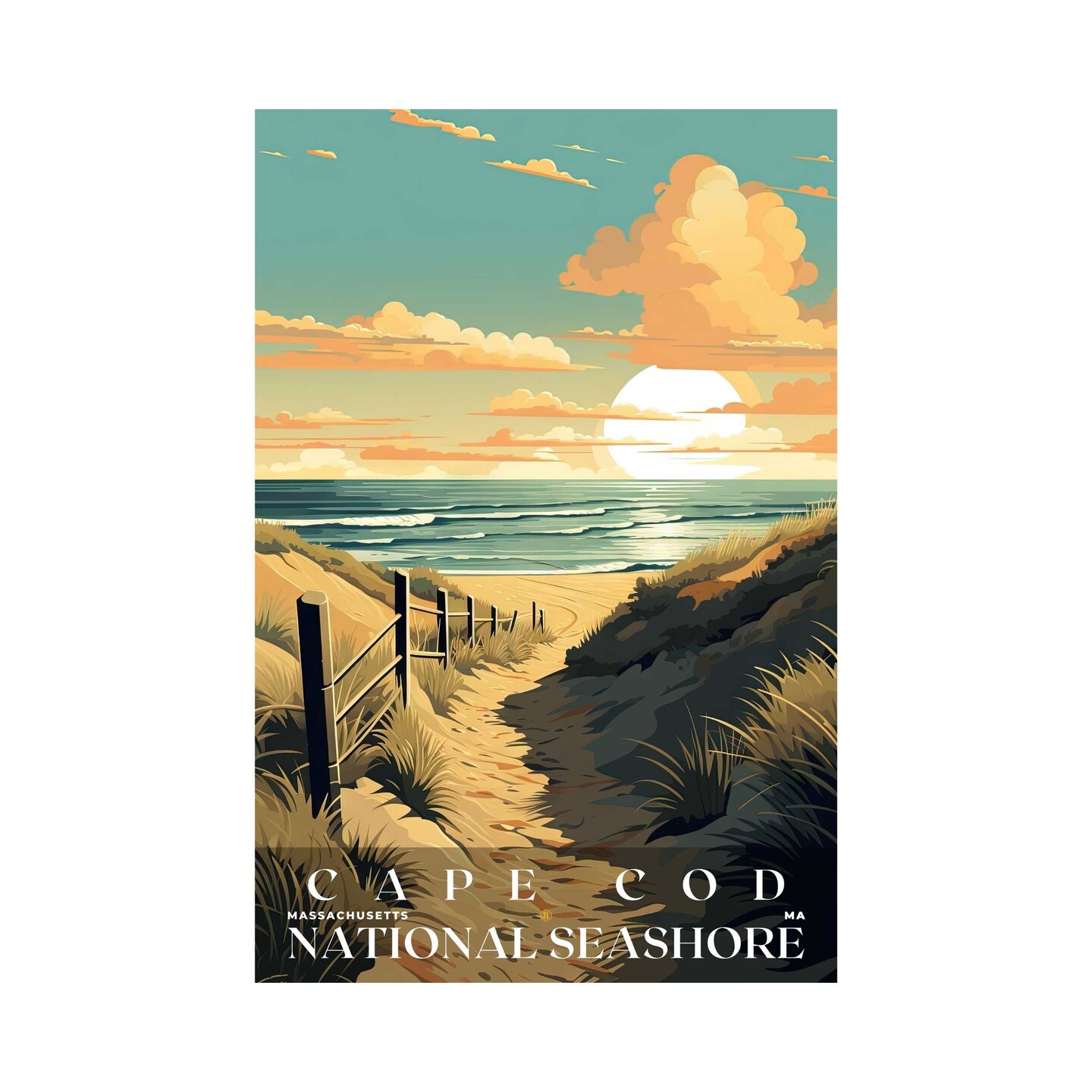Cape Cod National Seashore Poster, Travel Art, Office Poster, Home ...