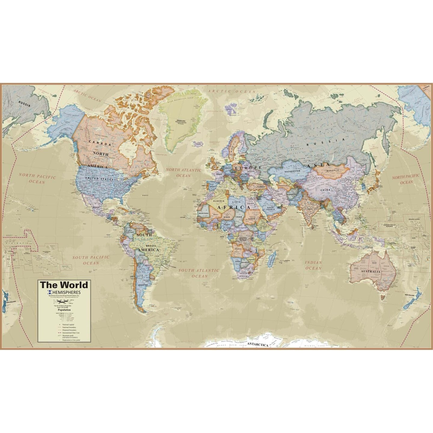 Boardroom Series World Laminated Wall Map | Michaels