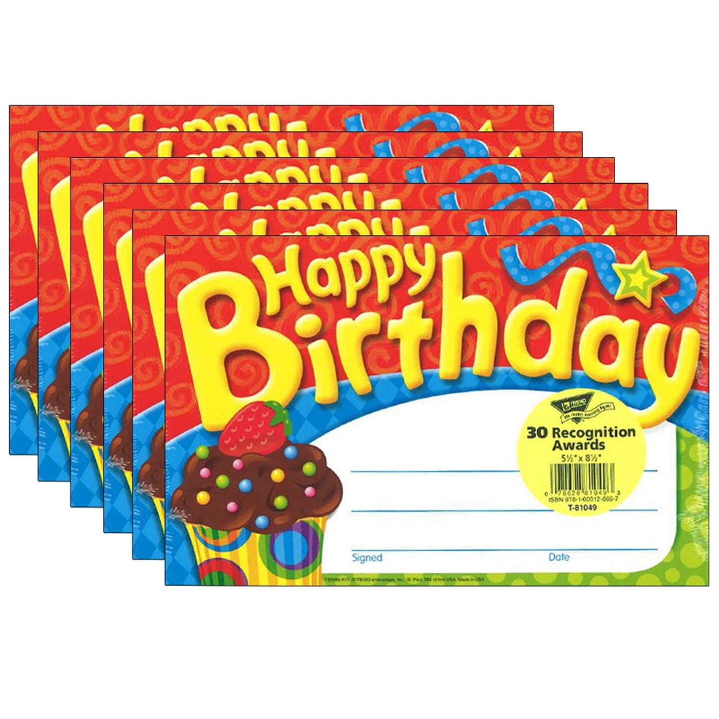 Happy Birthday The Bake Shop™ Recognition Awards, 30 Per Pack, 6 Packs ...