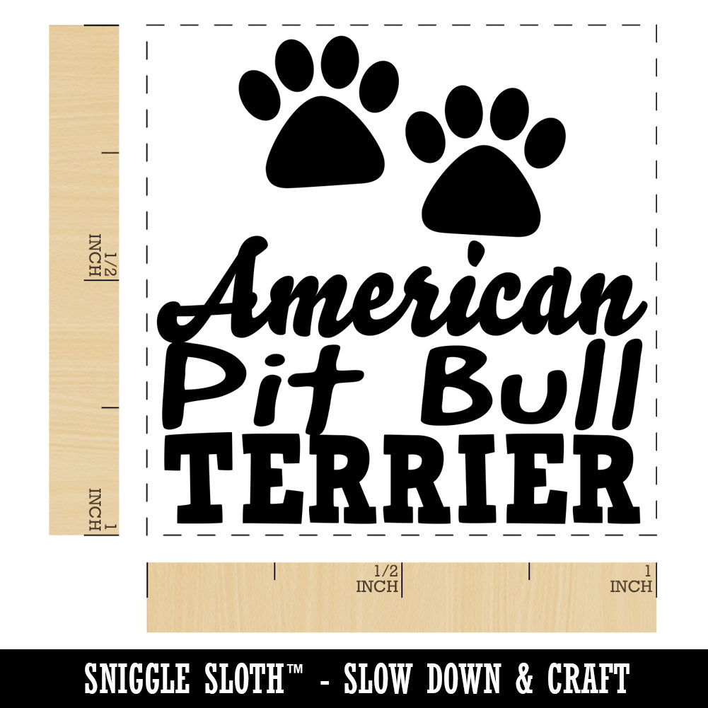 American Pit Bull Terrier Dog Paw Prints Fun Text Self-Inking Rubber ...