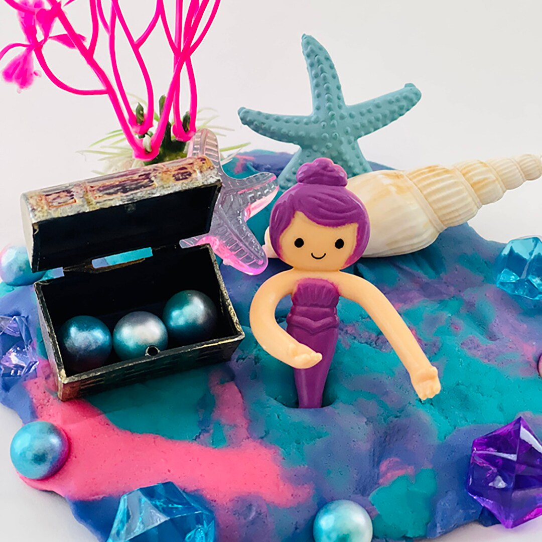 114-pc Mermaid Play Dough Kit (DELUXE), Sensory Kit, Sensory Box, Busy ...