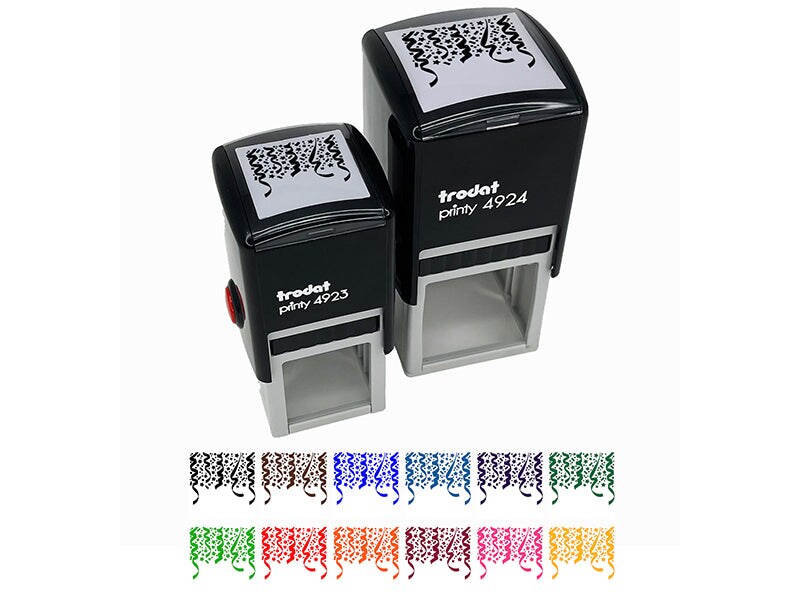 Confetti and Streamers Celebration Party Self-Inking Rubber Stamp Ink ...