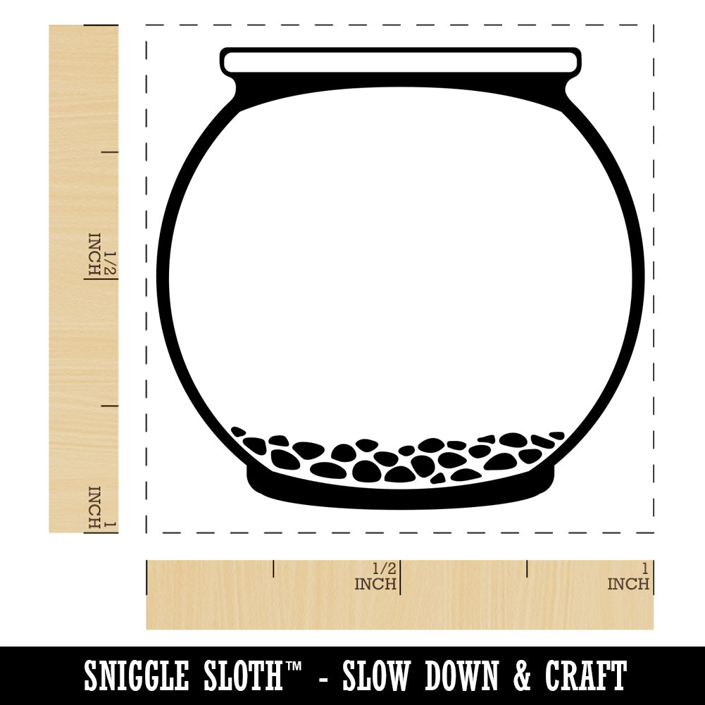 Empty Fillable Glass Fish Bowl Aquarium Self-Inking Rubber Stamp Ink ...