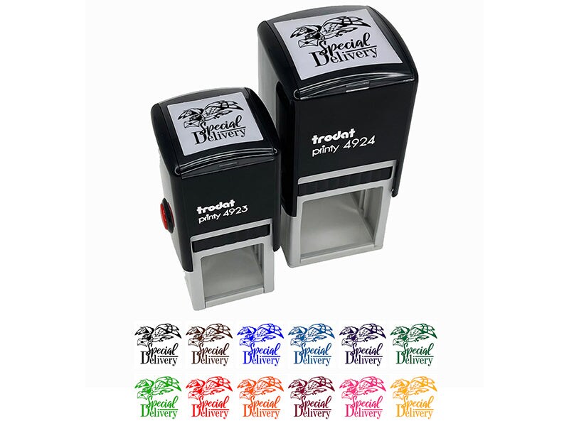 Special Delivery Carrier Pigeon with Mail Self-Inking Rubber Stamp Ink ...