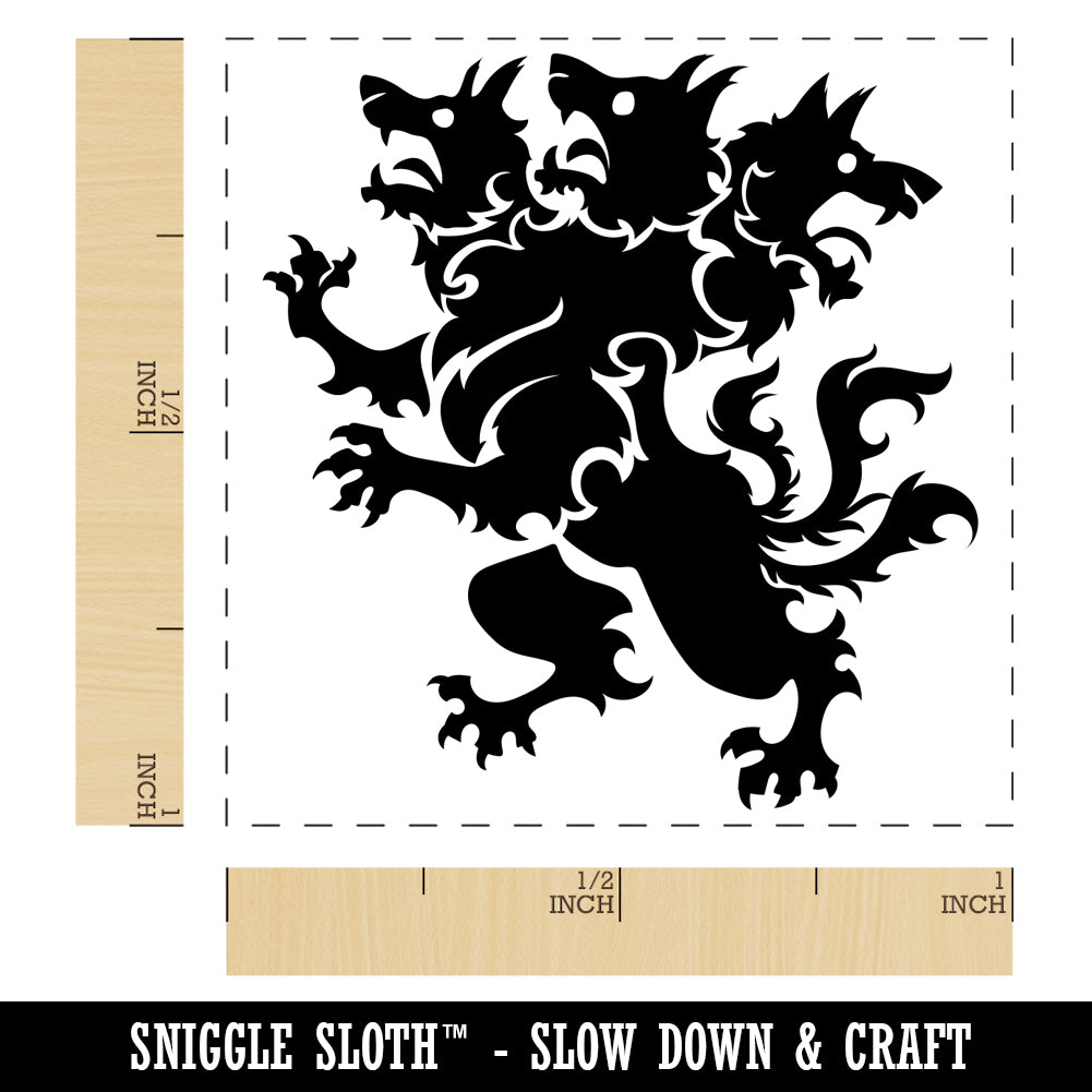 Heraldic Cerberus Three Headed Dog Self-Inking Rubber Stamp Ink Stamper ...
