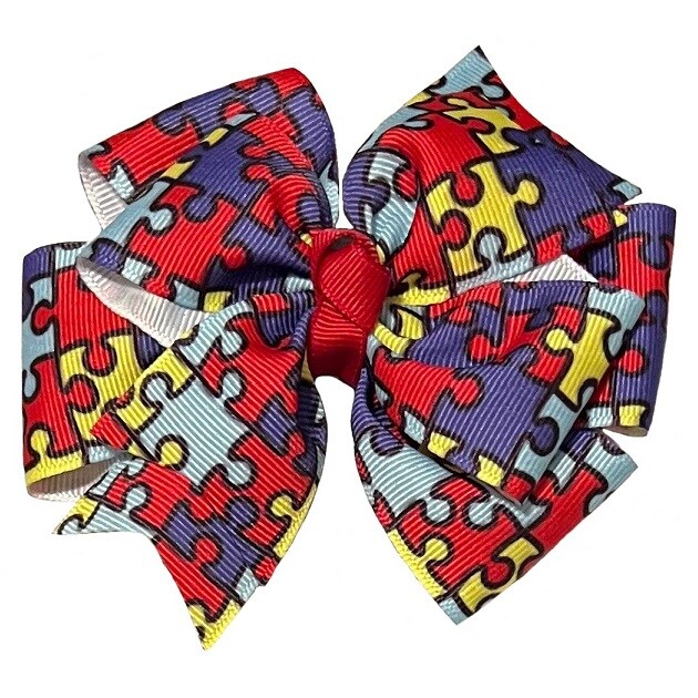 Autism Awareness Pinwheel Hair Bow | MakerPlace by Michaels