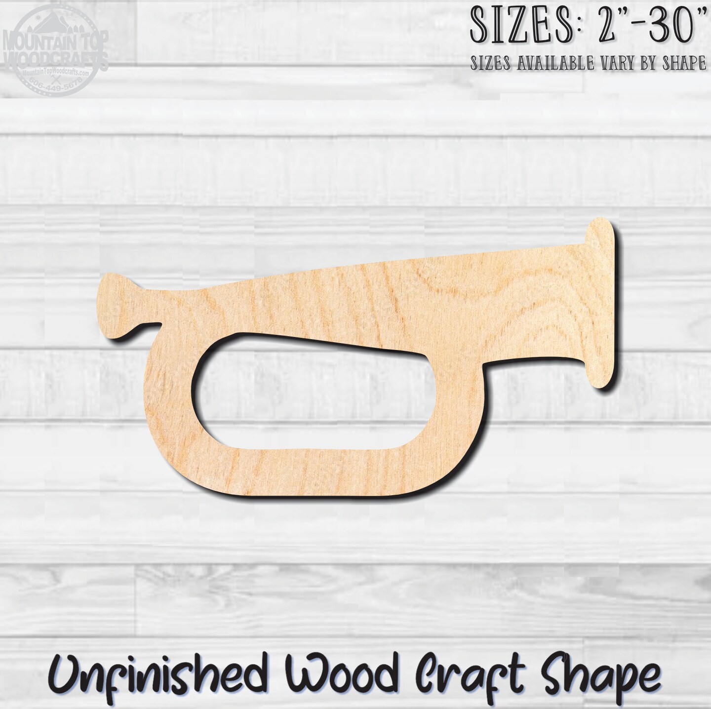 Bugle Trumpet Musical Instrument Unfinished Wood Shape Blank Laser ...