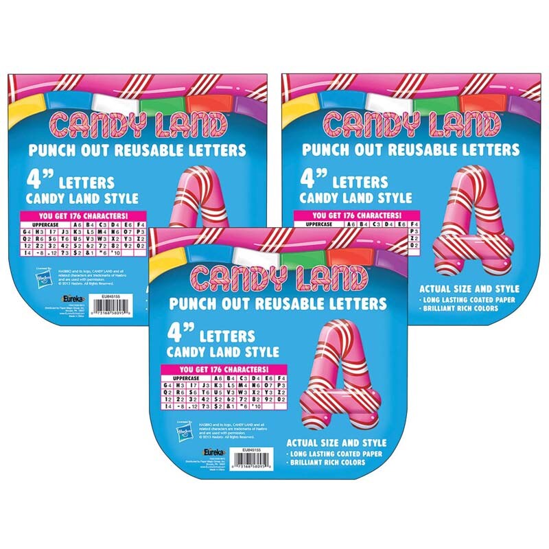 Candy Land™ Peppermint Stripe Deco 4" Letters, 176 Per Pack, 3 Packs ...