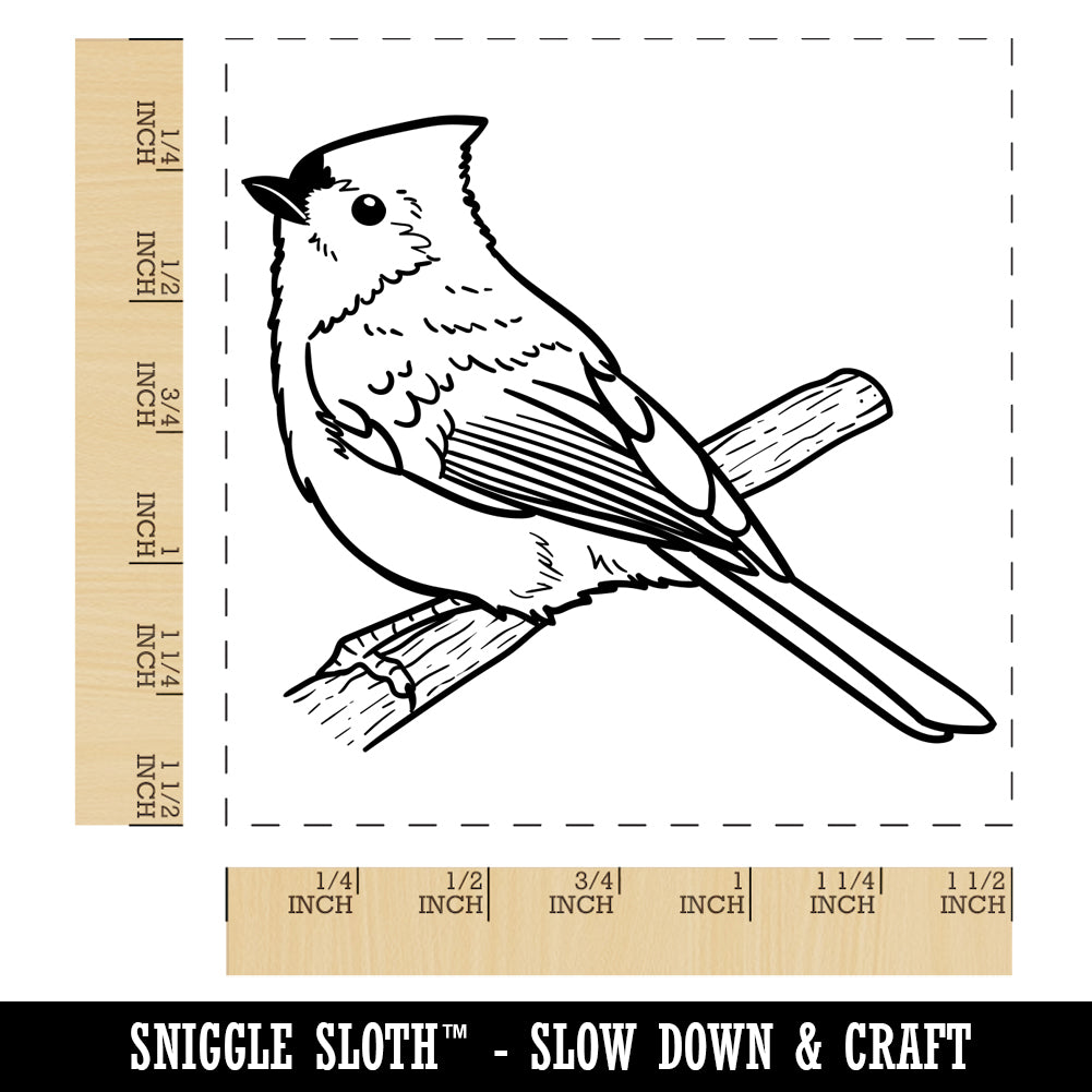 Perky Tufted Titmouse Bird Self-Inking Rubber Stamp Ink Stamper | Michaels