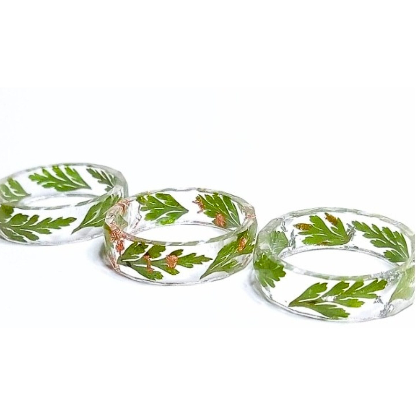 Fern resin ring, Botanical jewelry, Nature Inspired ring, Resin ring ...