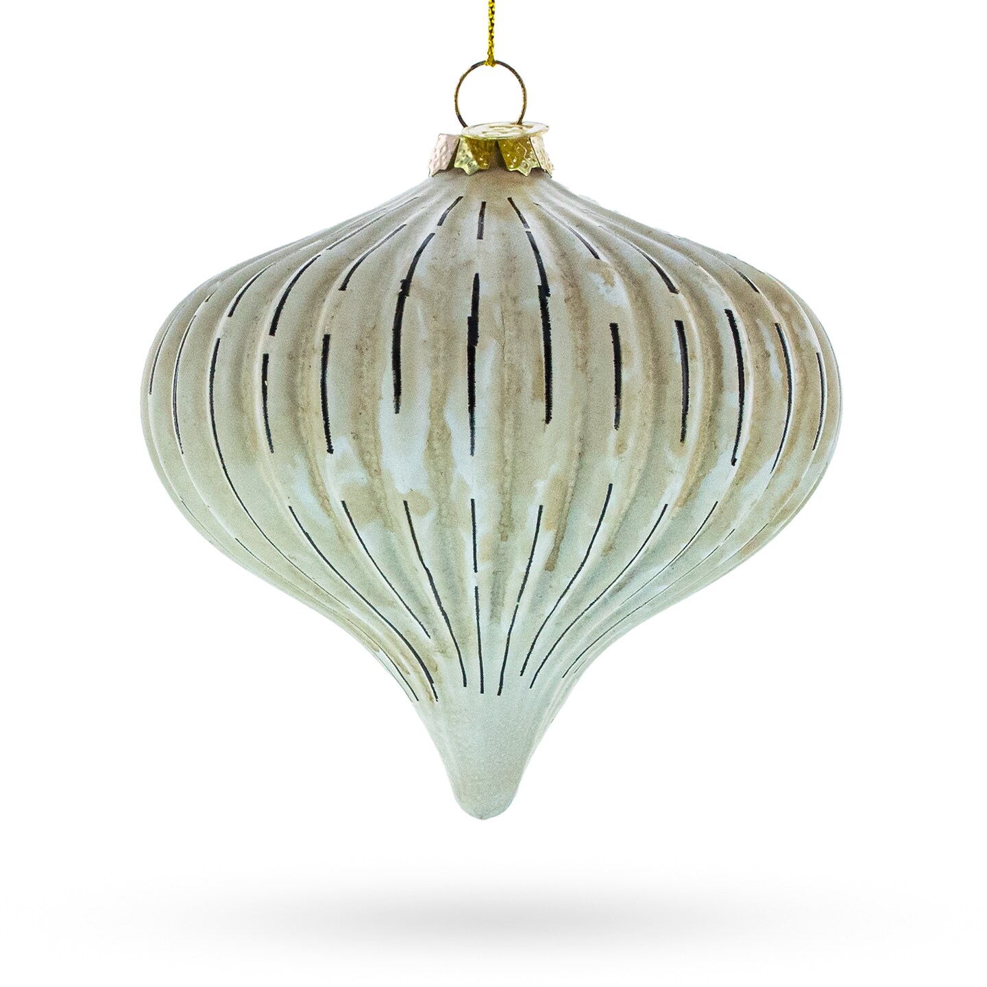 Ribbed Antique-Style Onion Finial -Blown Glass Christmas Ornament ...