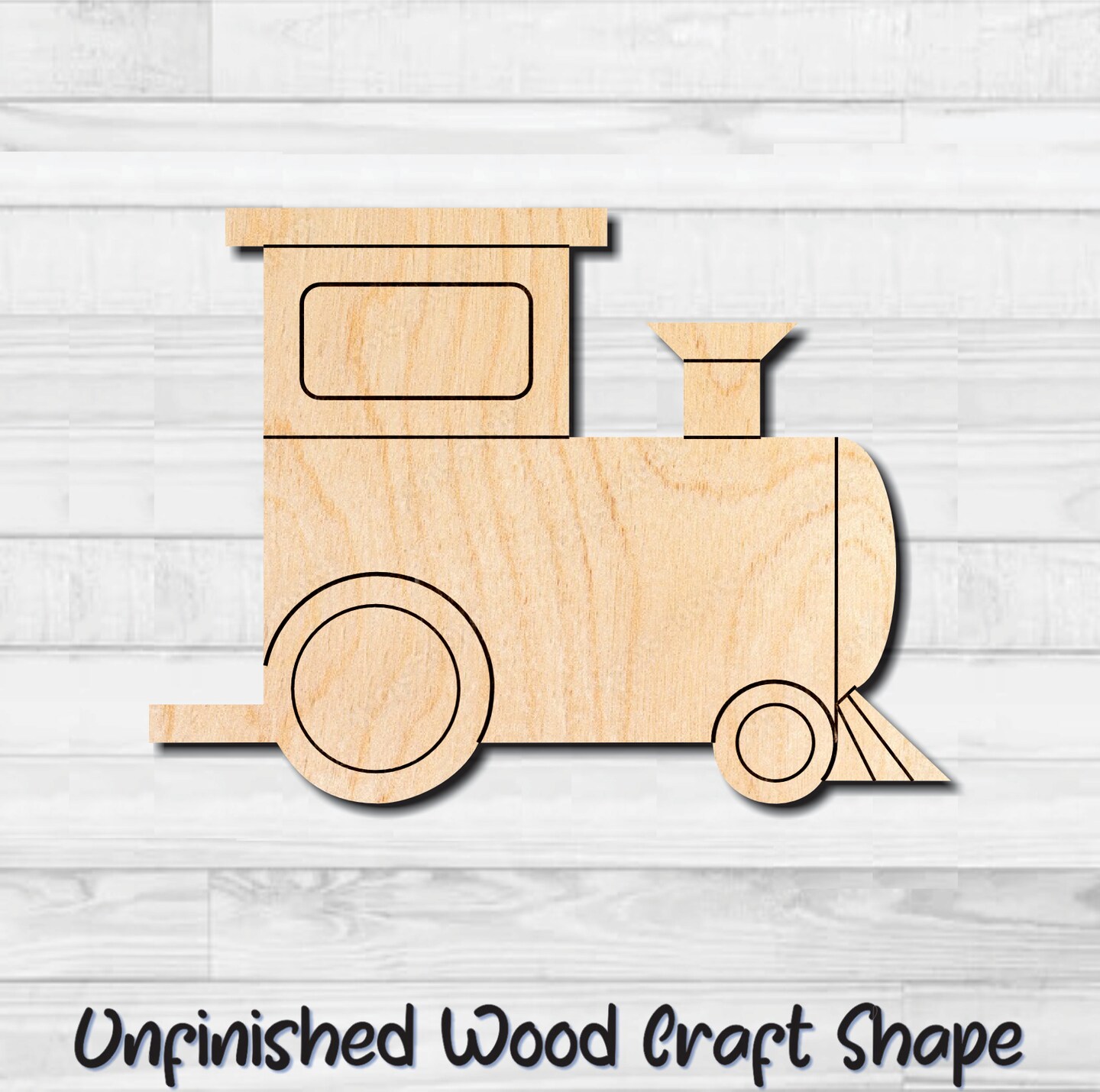 Train Engine Unfinished Wood Shape Blank Laser Engraved Cut Out ...