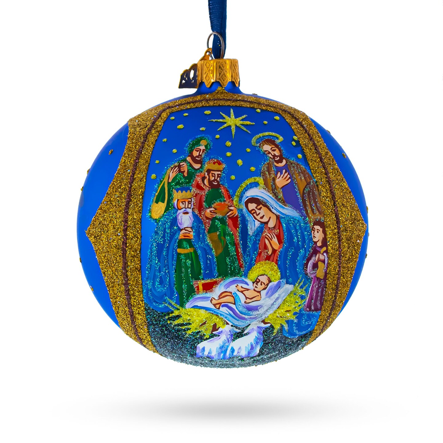 Sacred Nativity Gathering Glass Ball Christmas Ornament 4 Inches | Michaels
