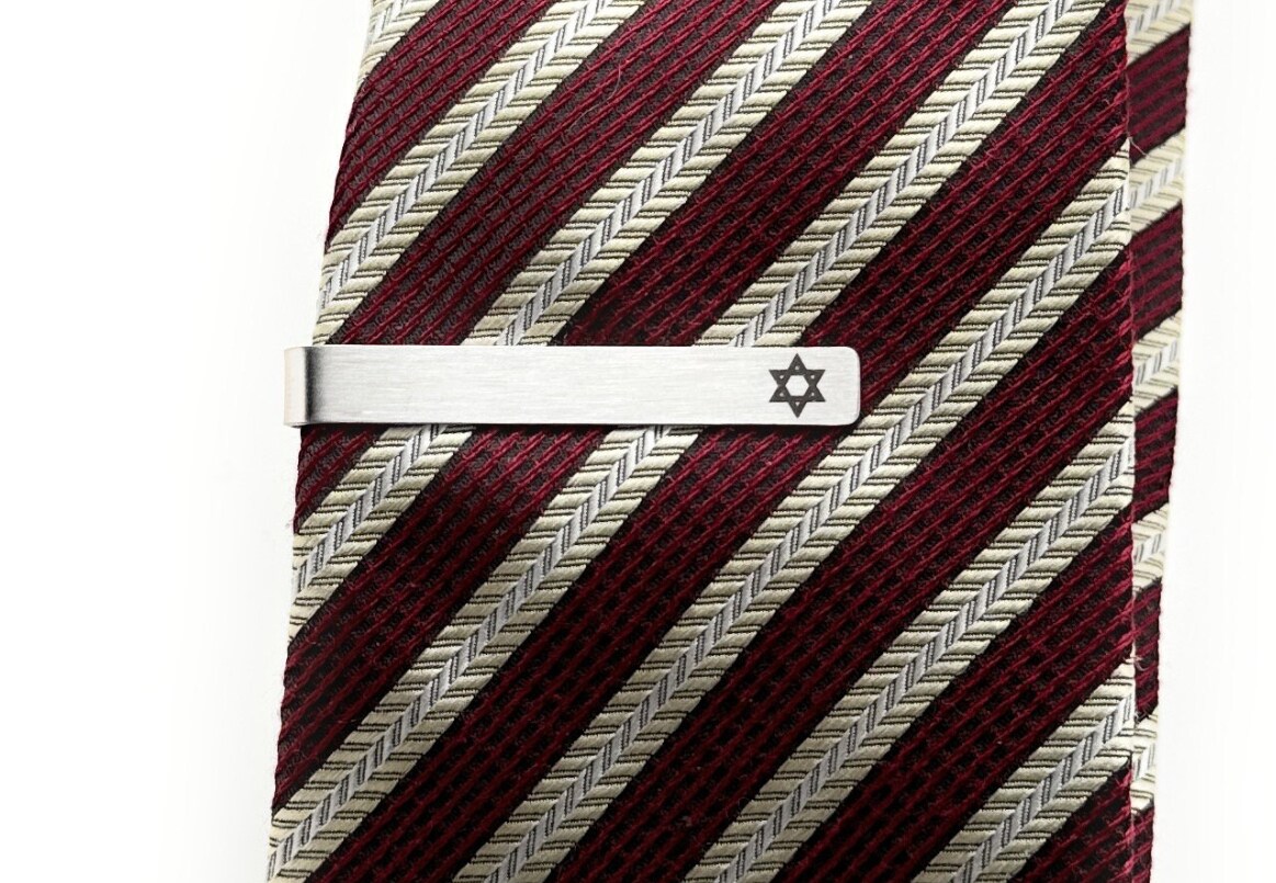 Star of David Tie Bar Jewish Tie Clip Shield of David Jewish Judaism ...