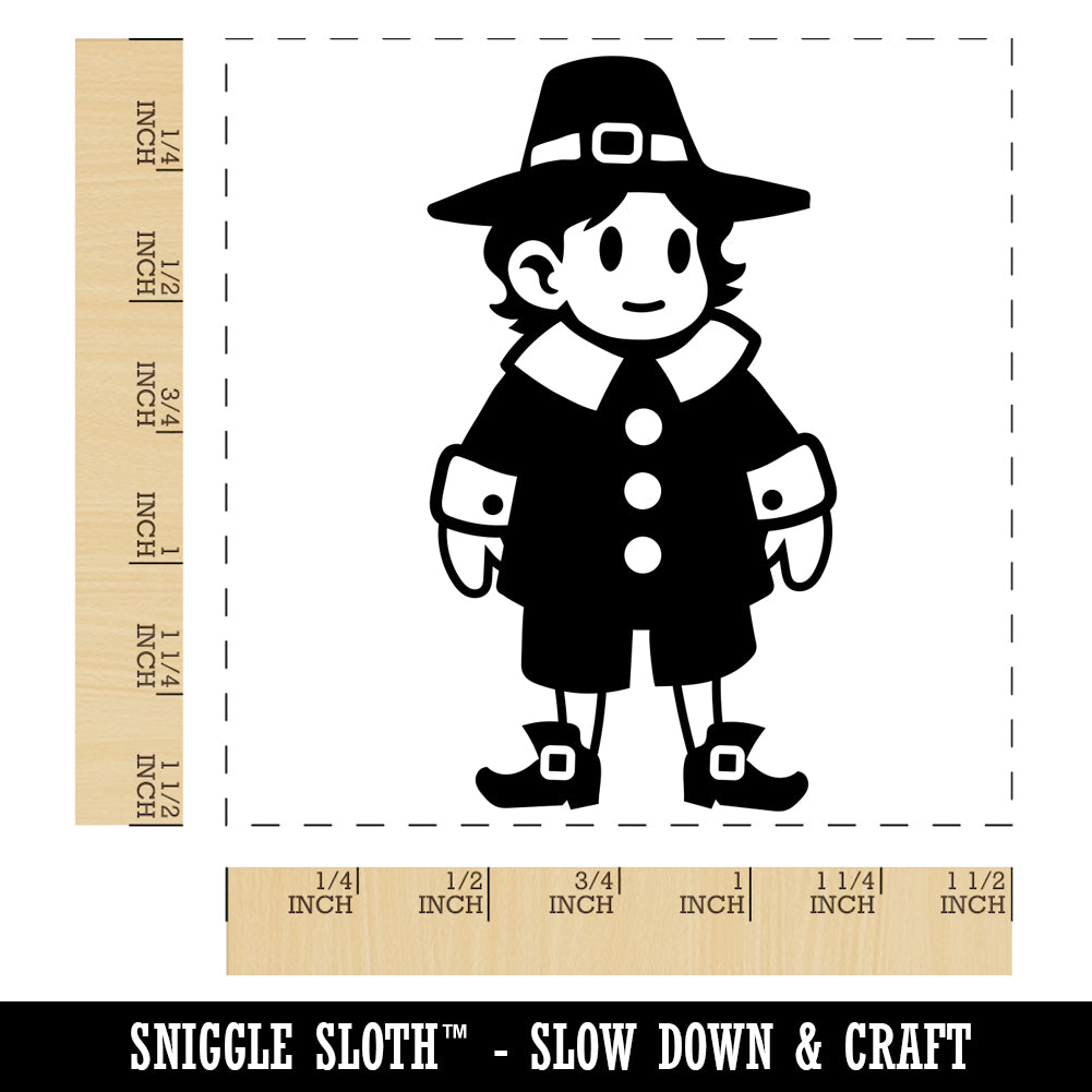 Cute Thanksgiving Pilgrim Boy Self-Inking Rubber Stamp Ink Stamper ...