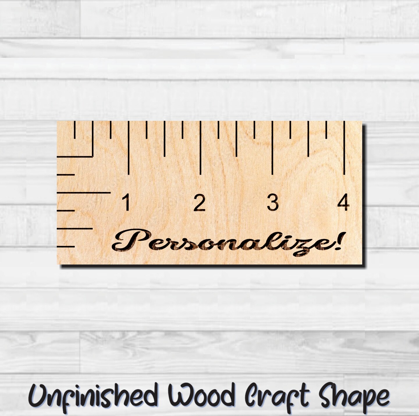 Ruler Measure School Unfinished Wood Shape Craft Blank Cutout Woodcraft ...
