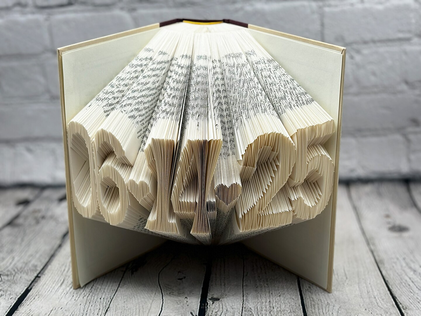 Folded Book Wedding Date First Anniversary Date Paper Anniversary Art ...