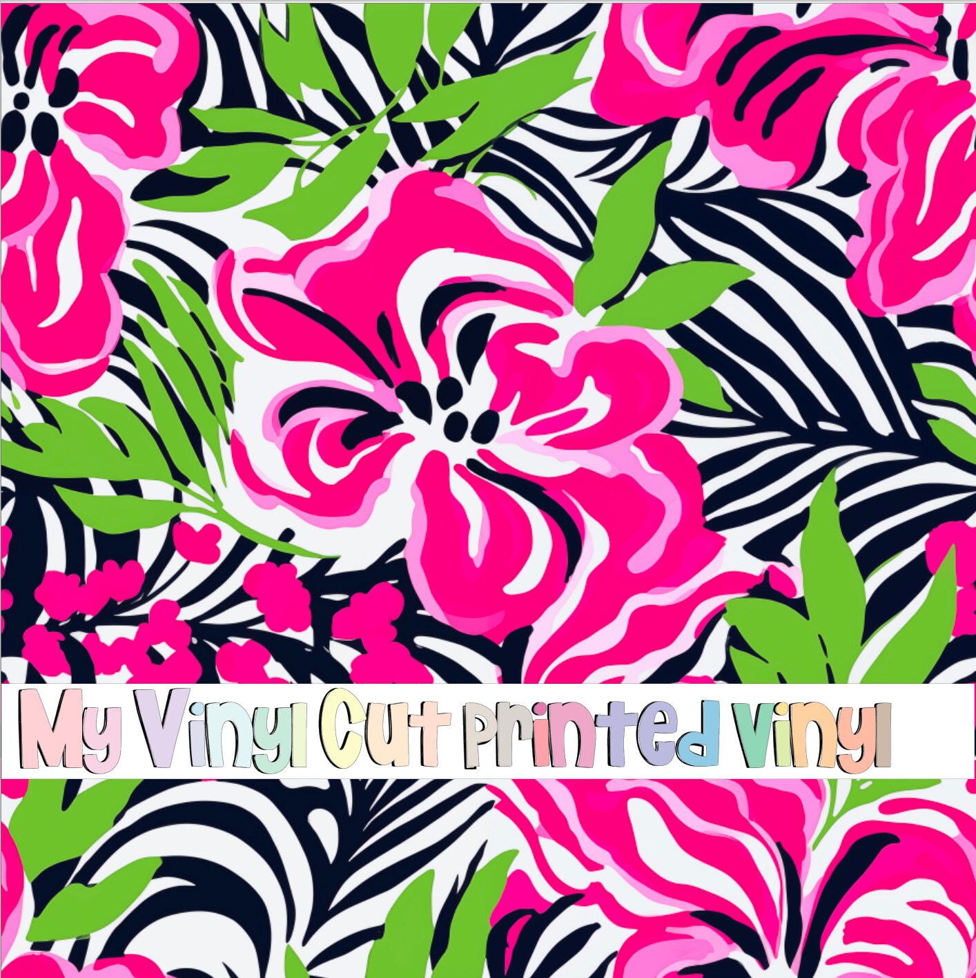 12 x 12 inch Sheet of Printed Vinyl or HTV in the Animal Print Floral Q ...