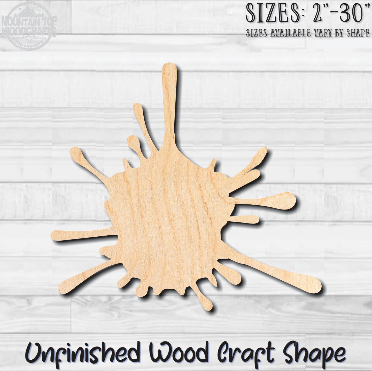 Paint Splat 1 Splatter Unfinished Wood Shape Blank Laser Cutout ...