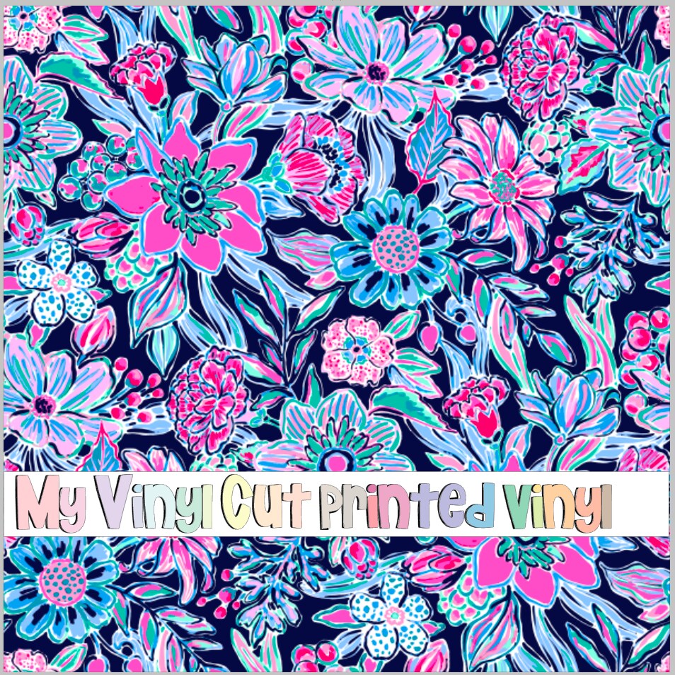 12 x 12 inch Sheet of Printed Vinyl or HTV in the Flower Bomb D Pattern ...