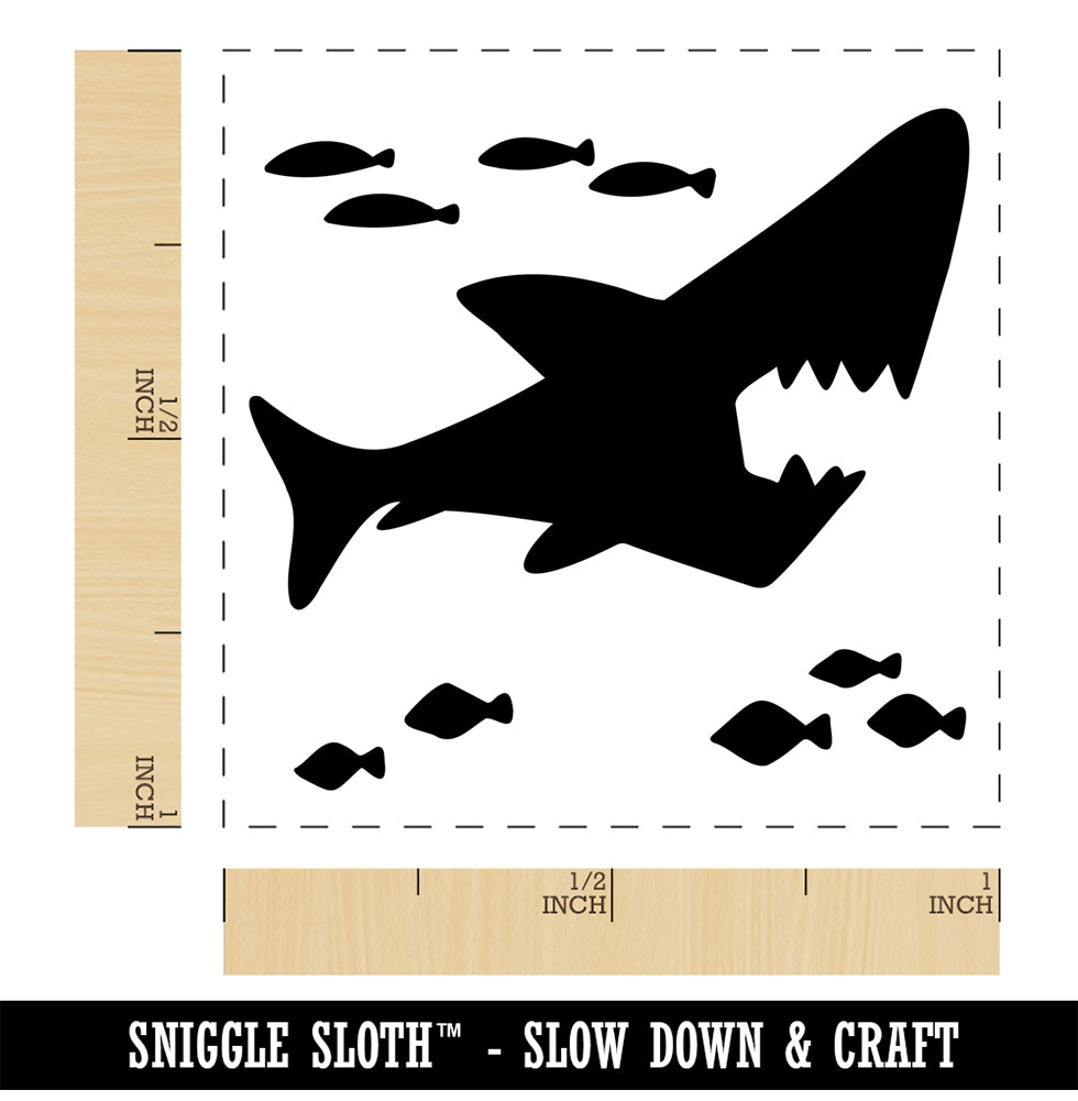 Shark and School of Fish Self-Inking Rubber Stamp Ink Stamper | Michaels