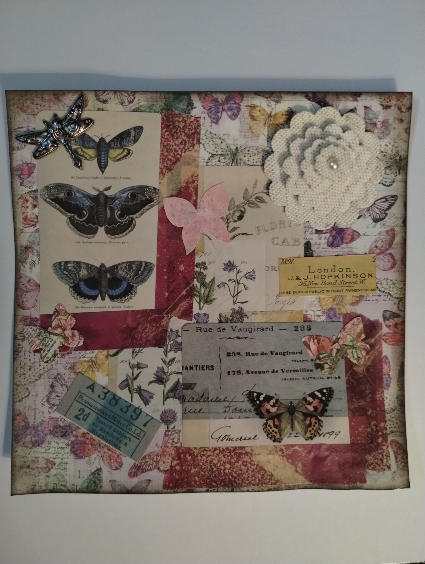 Butterfly Journal Page , Butterfly Junk Journal Page Embellishment ...