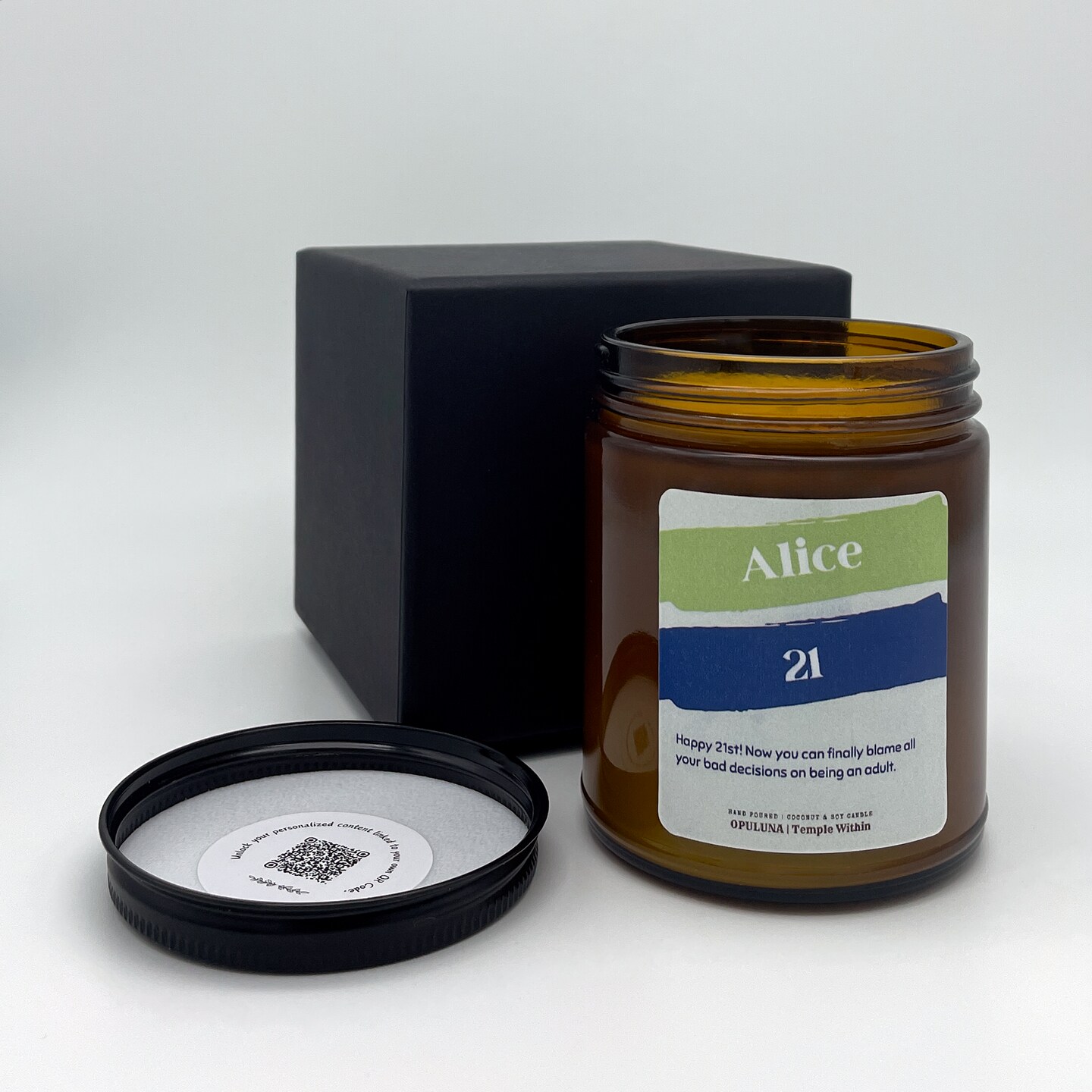 21st Birthday Decorations For Her, QR CODE Happy Birthday Candle with ...