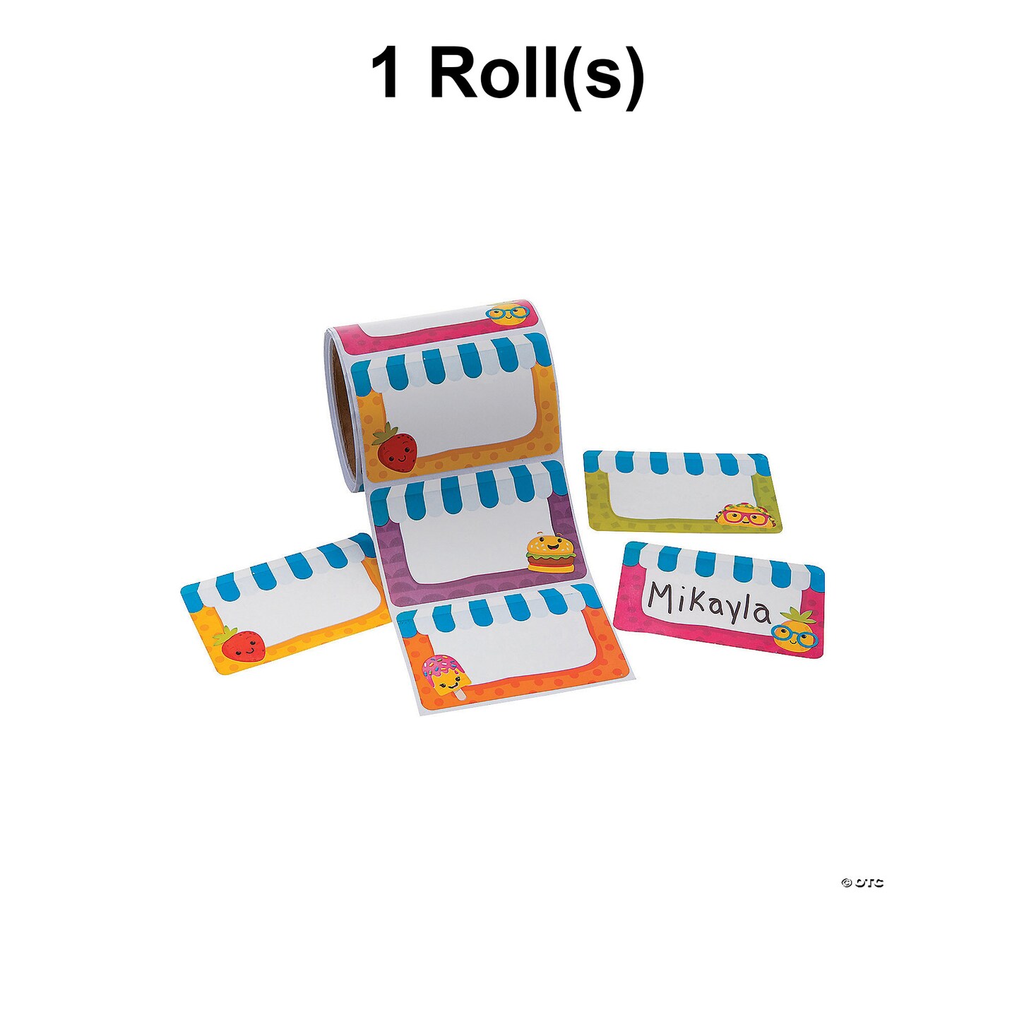 Funtastic Food Friends Classroom Name Tags Label Sticker Roll 100 Pc ...