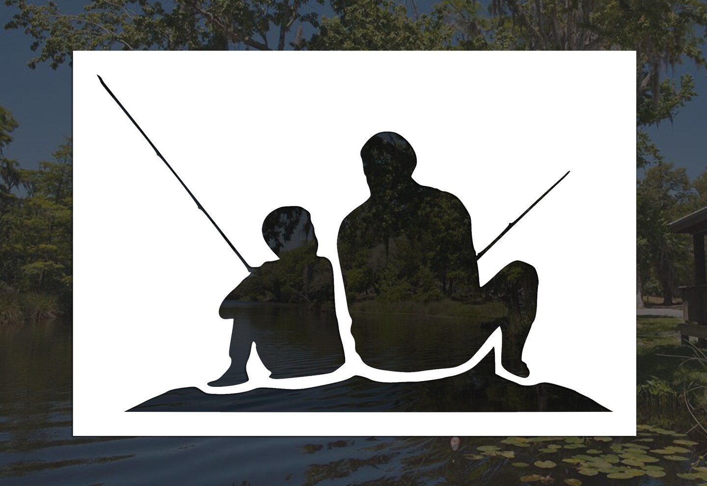 Father Son Fishing Reusable Stencil (Many Sizes) | MakerPlace by Michaels
