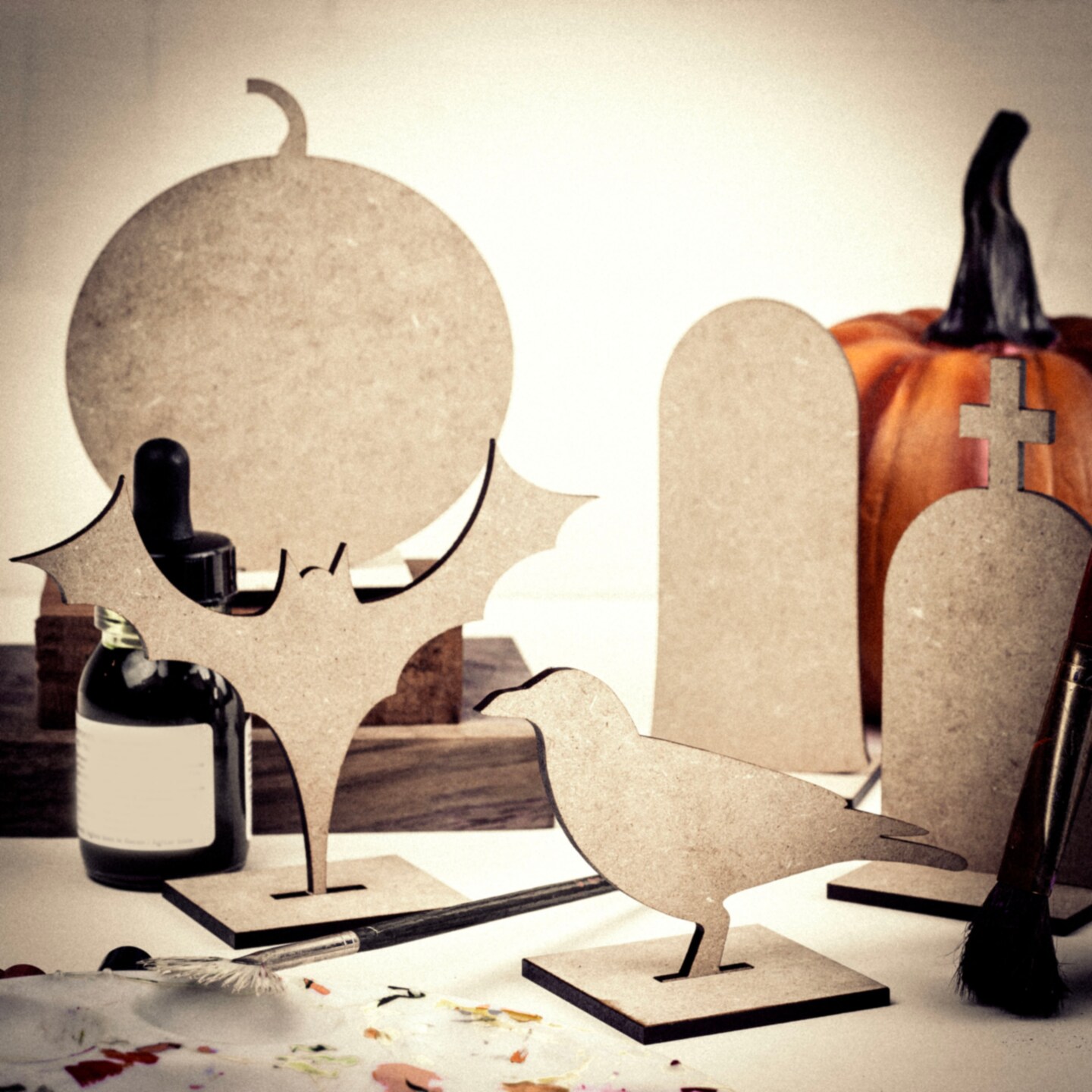 DIY Halloween Wood Composite Cutouts Unfinished Shapes for Creative ...