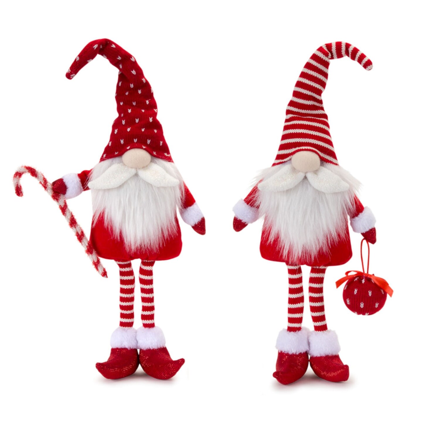 Melrose Set of 2 Elf with Candy Cane Christmas Tabletop Figures 21 ...