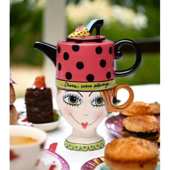 Ceramic Pretty Lady Thinking About Shoes Tea for One,Ceramic Teapot ...