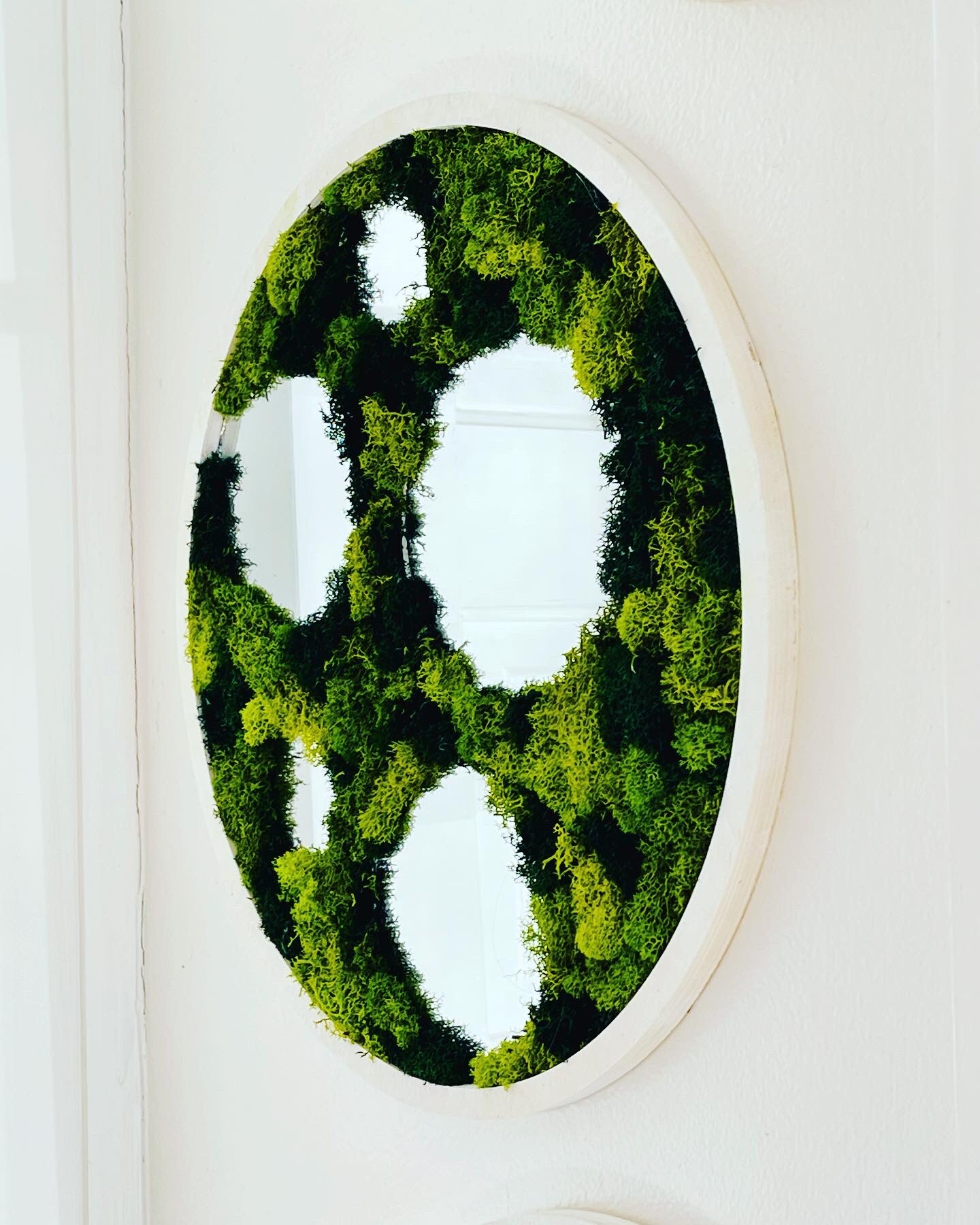 Mirror Moss Art, Moss Wall Mirror, Round Wood Mirror, Cottagecore ...