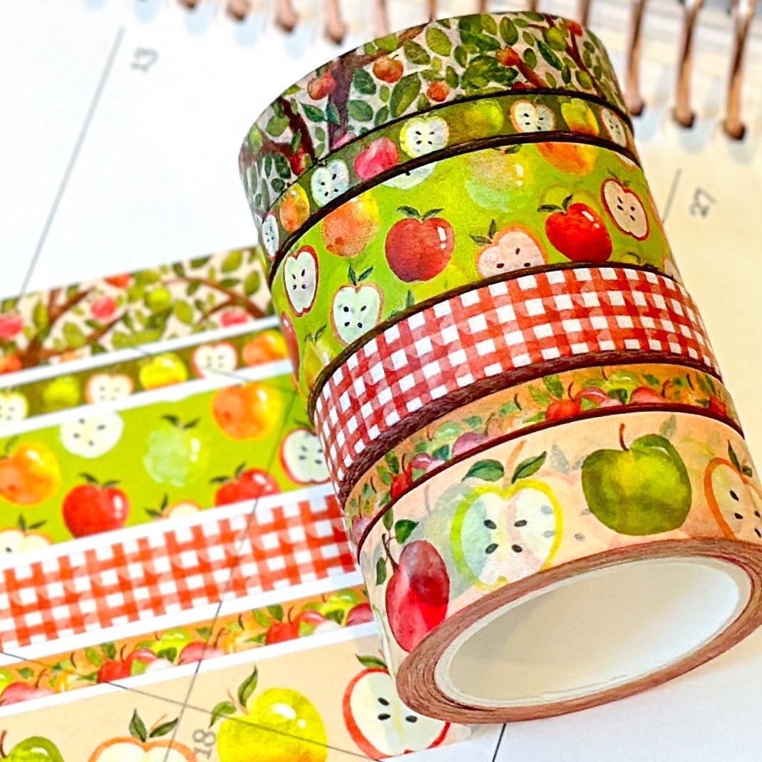 Fall Apples Back To School Teachers Autumn Leaves Apple Pie Washi Tape ...