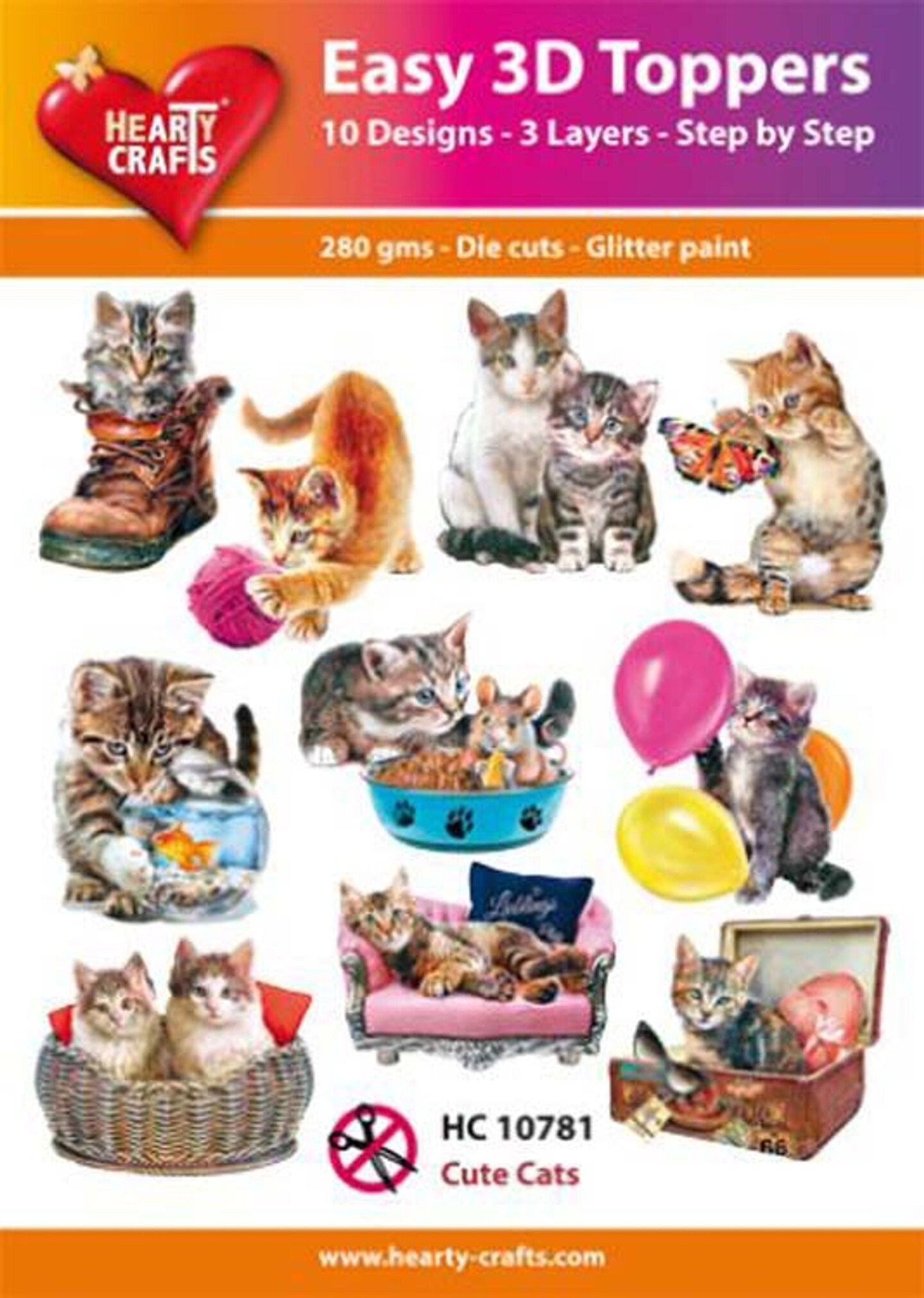 Hearty Crafts Easy 3D Toppers - Cute Cats | Michaels