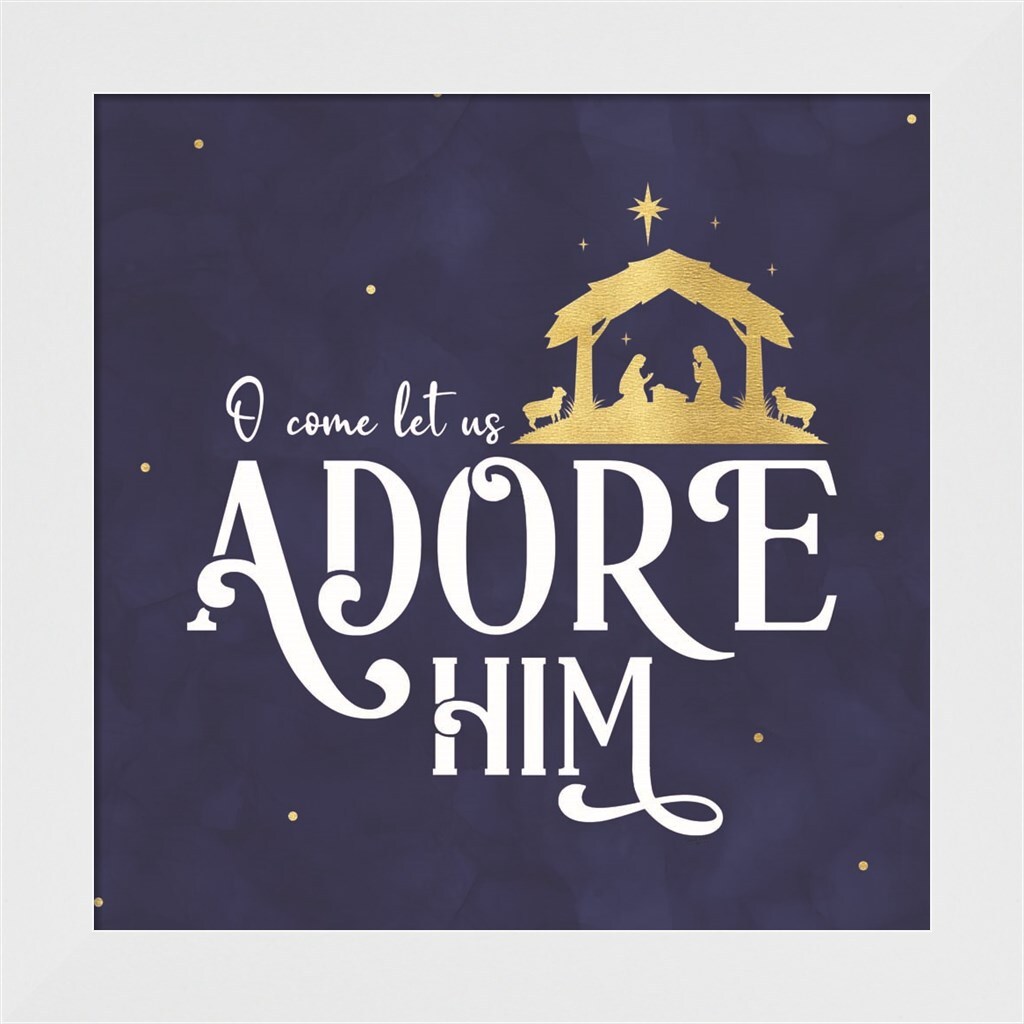 O Holy Night VI on Blue by Tara Reed 14" x 14" Framed Wall Art | Michaels