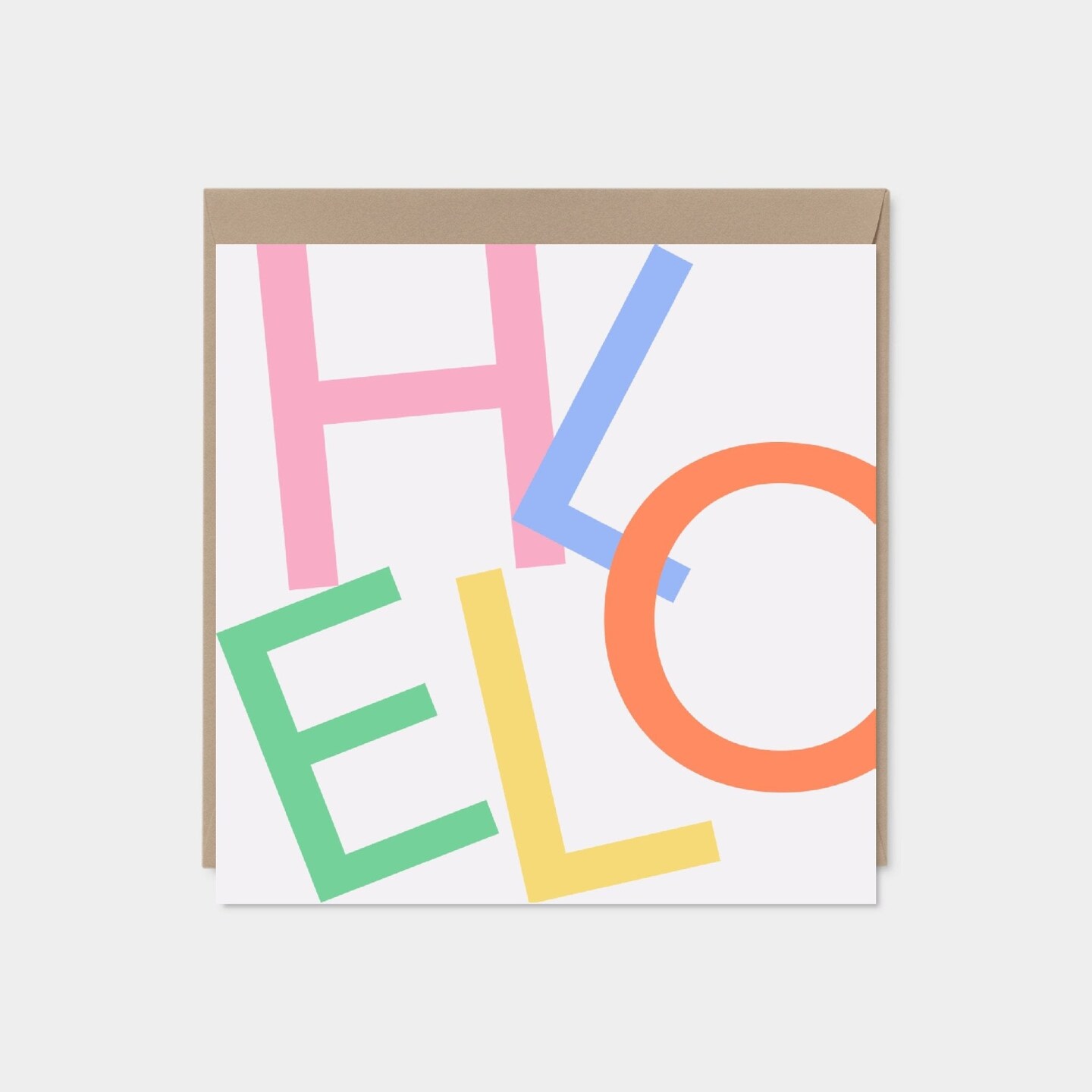 "HELLO" Colorful Square Greeting Card | Michaels