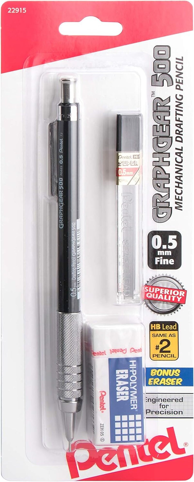 Graph Gear 500 Automatic Drafting Pencil with Lead and Mini Eraser, 0.5 ...