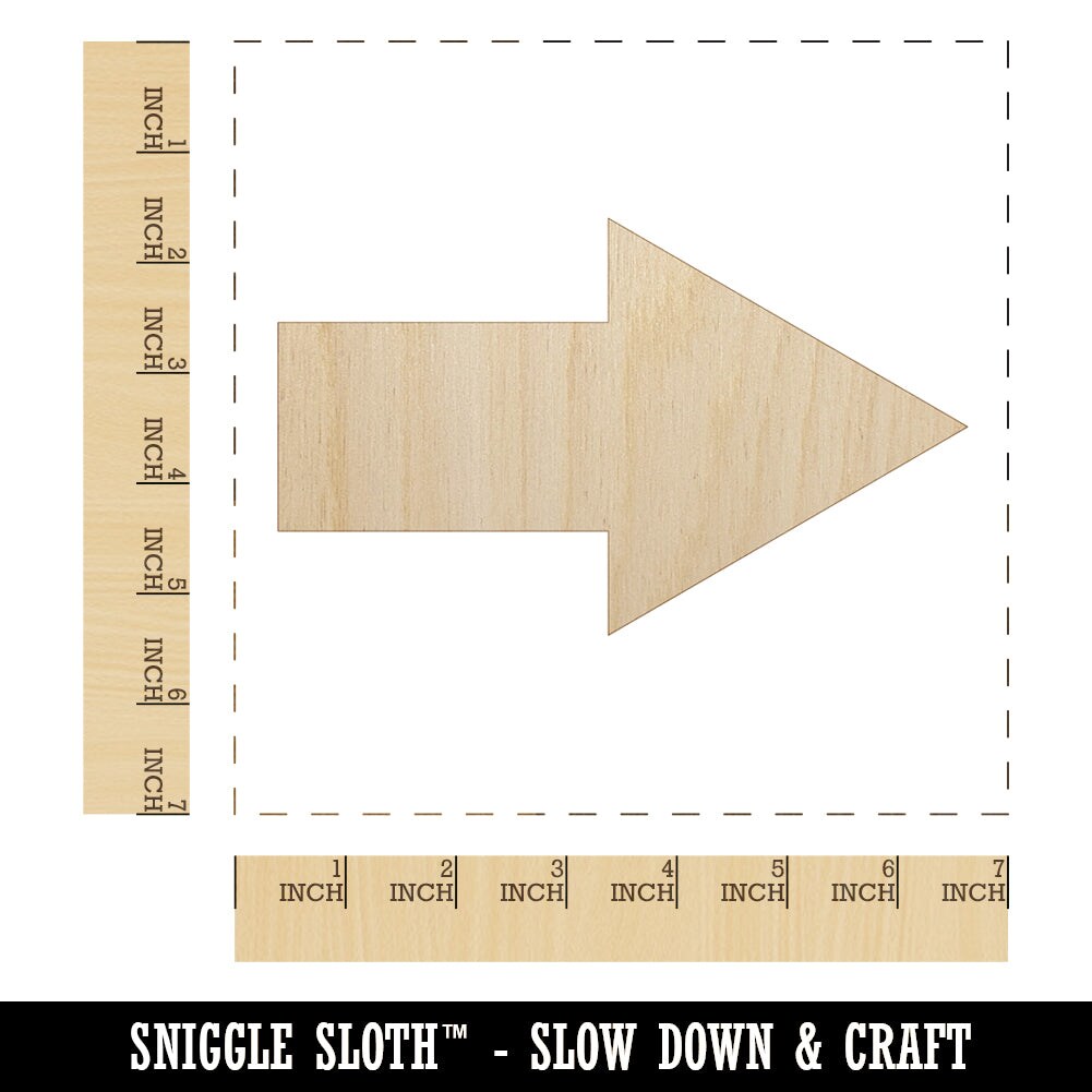 Arrow Solid Unfinished Wood Shape Piece Cutout for DIY Craft Projects ...