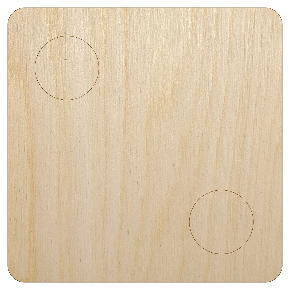 Two 2 Dice Die Unfinished Wood Shape Piece Cutout for DIY Craft ...