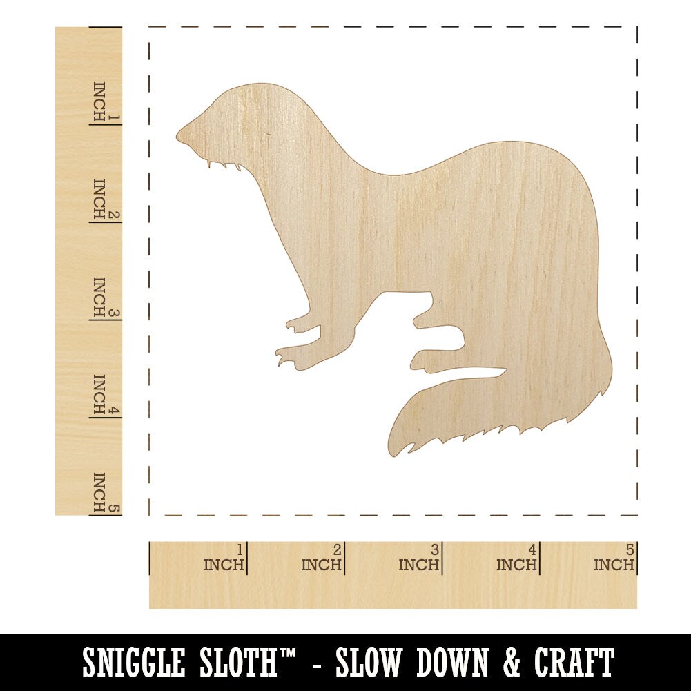 Ferret Solid Unfinished Wood Shape Piece Cutout for DIY Craft Projects ...