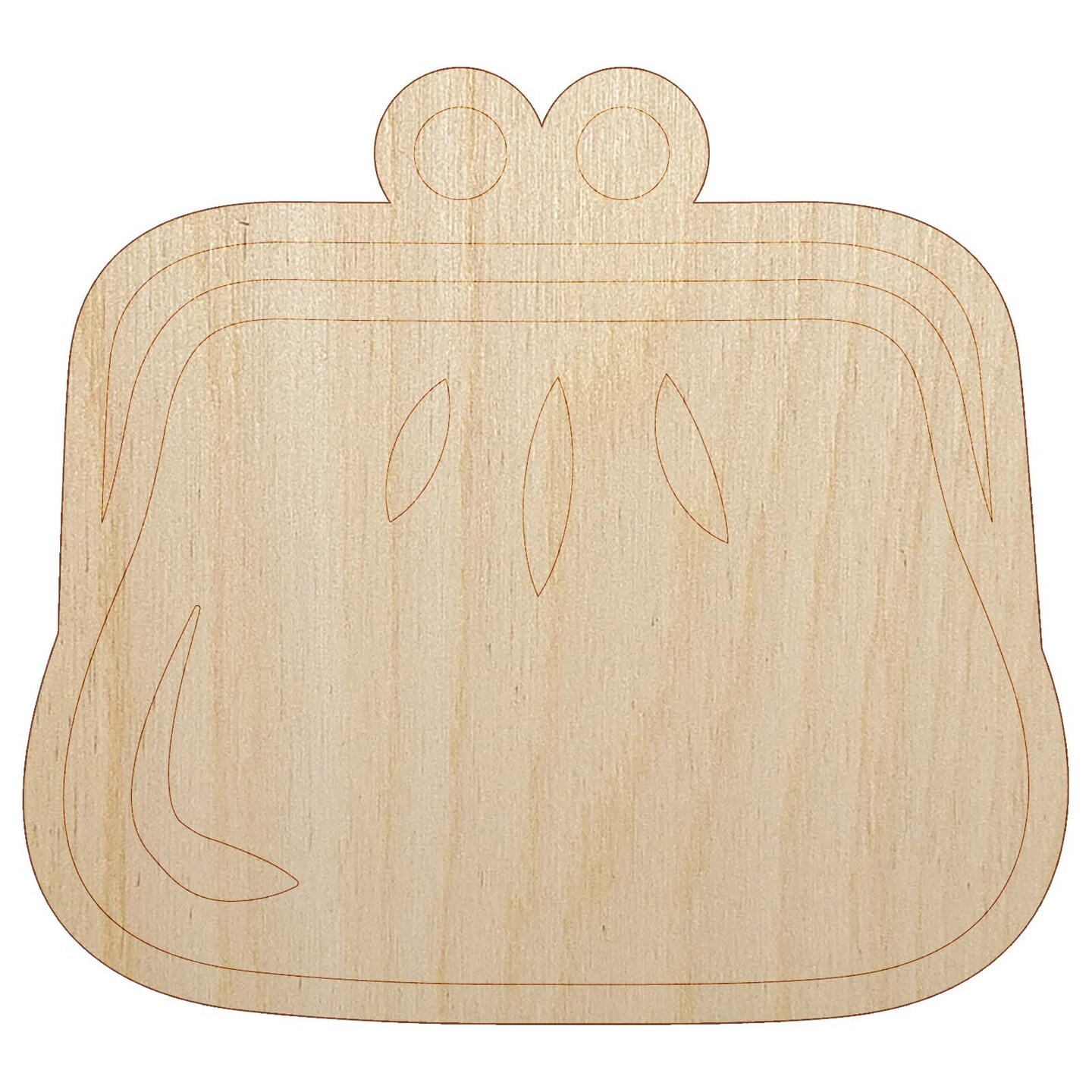 Coin Purse Unfinished Wood Shape Piece Cutout for DIY Craft Projects ...