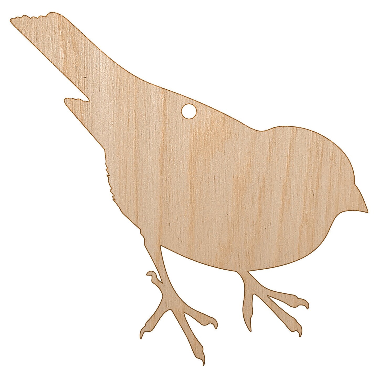 Sparrow Bird Solid Unfinished Craft Wood Holiday Christmas Tree DIY Pre ...