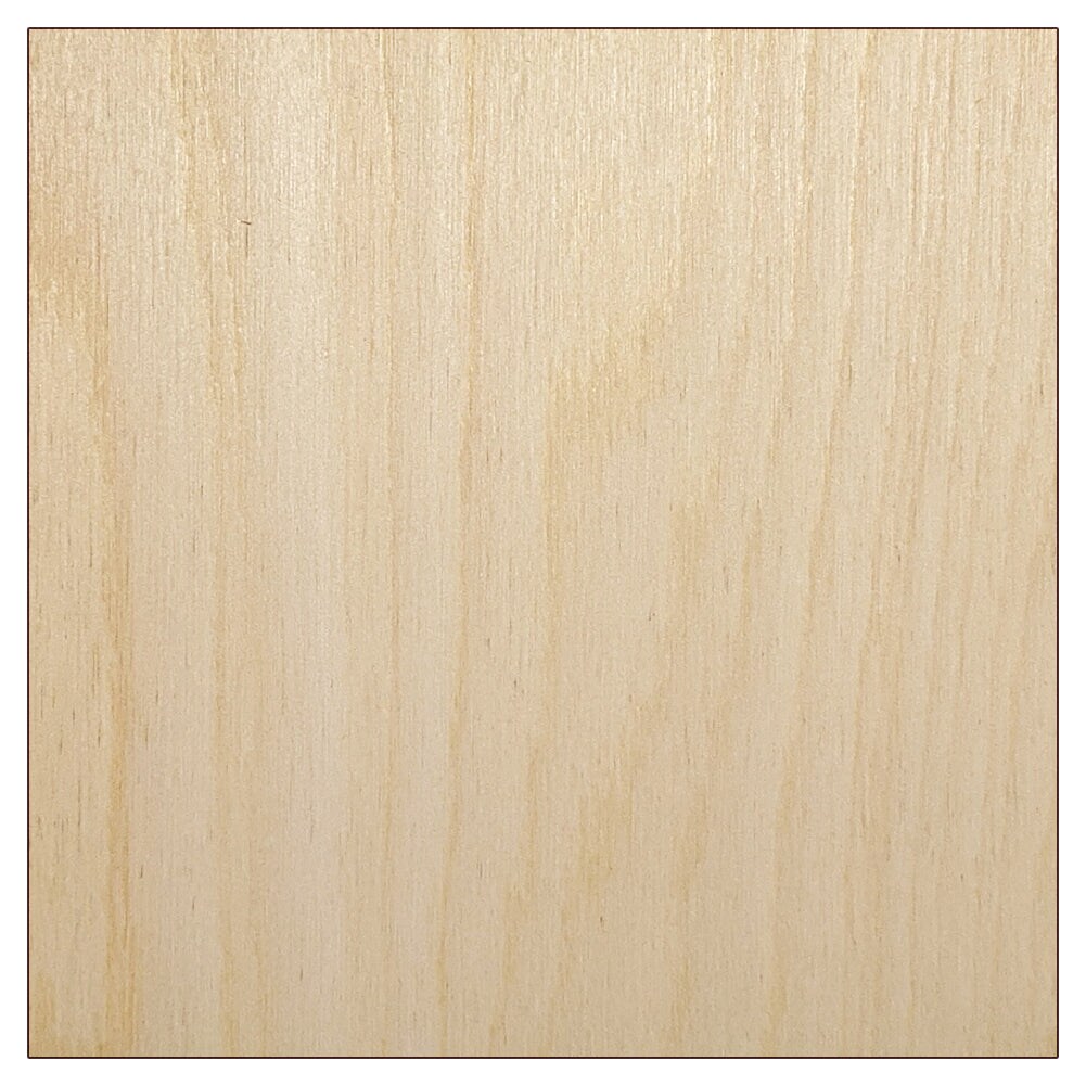 Square Solid Unfinished Wood Shape Piece Cutout for DIY Craft Projects ...
