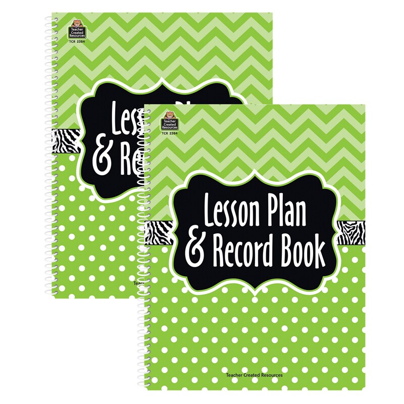 Lime Chevrons And Dots Lesson Plan & Record Book, Pack Of 2 | Michaels