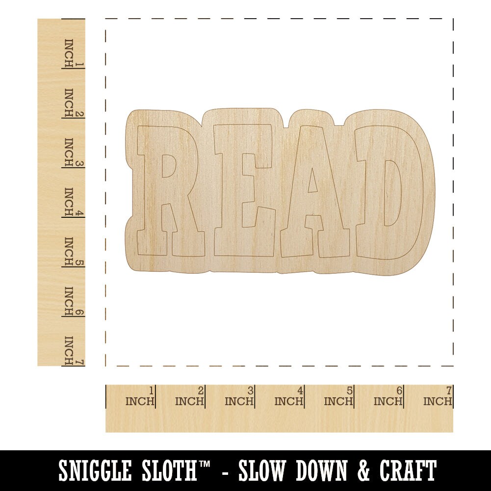 Read Fun Text Unfinished Wood Shape Piece Cutout for DIY Craft Projects ...