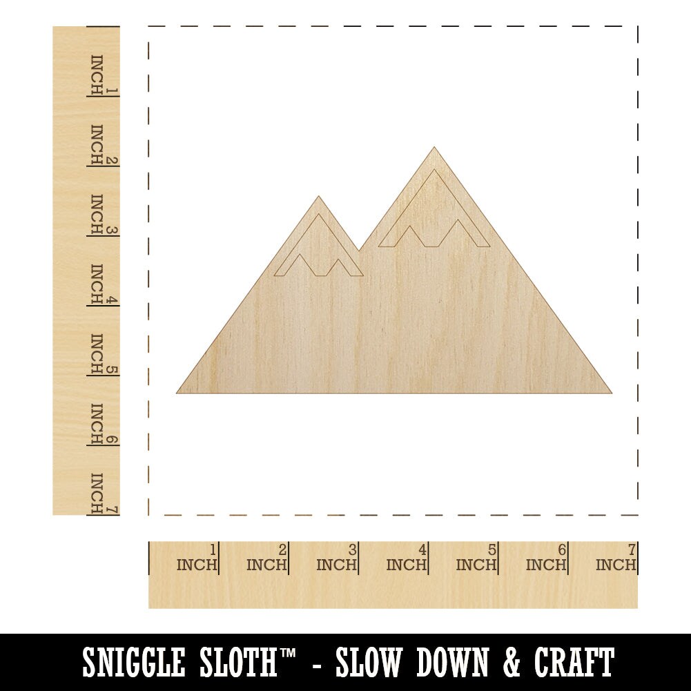 Snow Topped Mountains Unfinished Wood Shape Piece Cutout for DIY Craft ...